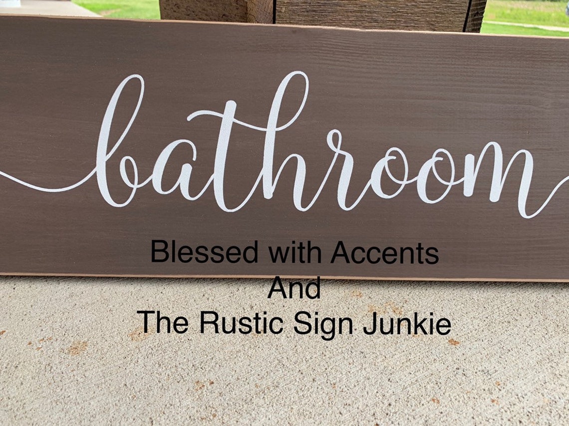 Bathroom Sign Bathroom Wall Decor Bathroom Signs Bathroom - Etsy