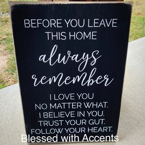Before You Leave This Home Sign Motivational Signs - Etsy