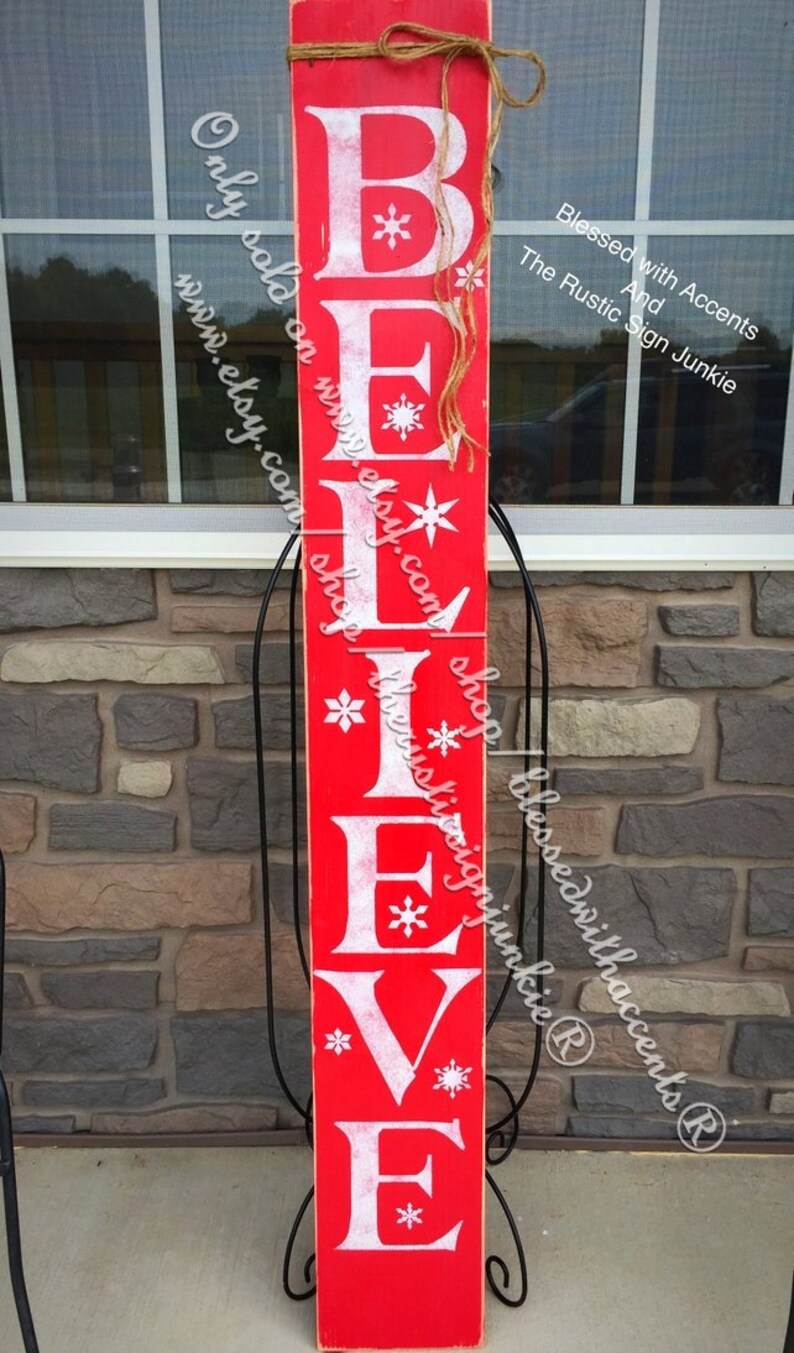 Large Welcome Signs Rustic Wood Believe Signs Welcome Porch - Etsy