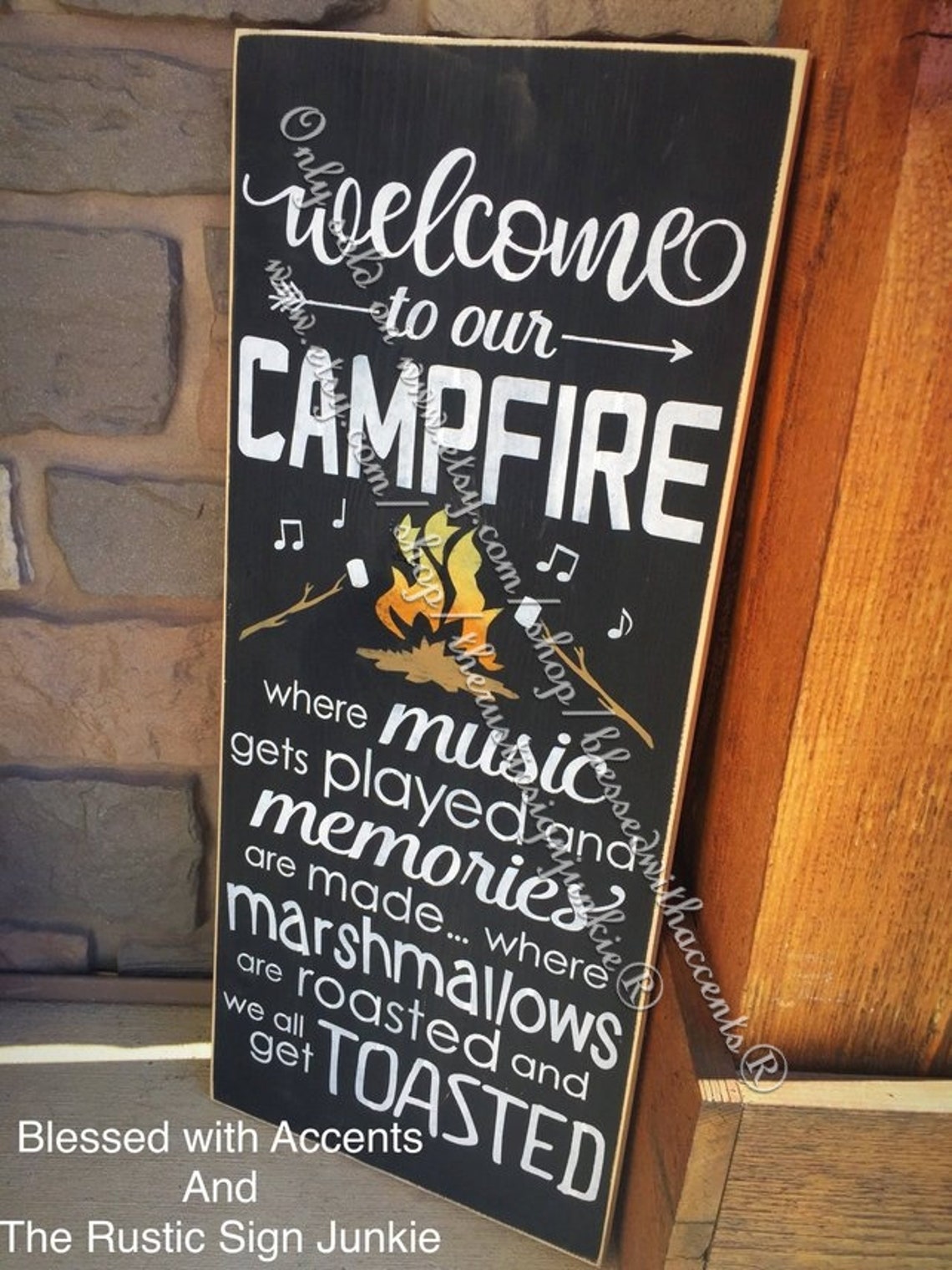 Welcome to Our Campfire Sign Camping Signs Camping Rules - Etsy