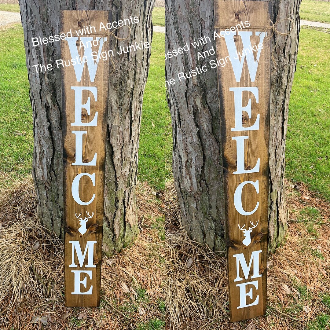 Welcome Porch Sign, Front Door Decor, Deer Hunting Decor, Deer Hunting ...