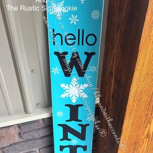 Hello Winter Welcome Sign, Winter Signs , Large Welcome Signs, Rustic ...