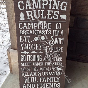 Camping Rules Sign, Rustic Camping Sign, Rustic Camping, Camper Sign ...