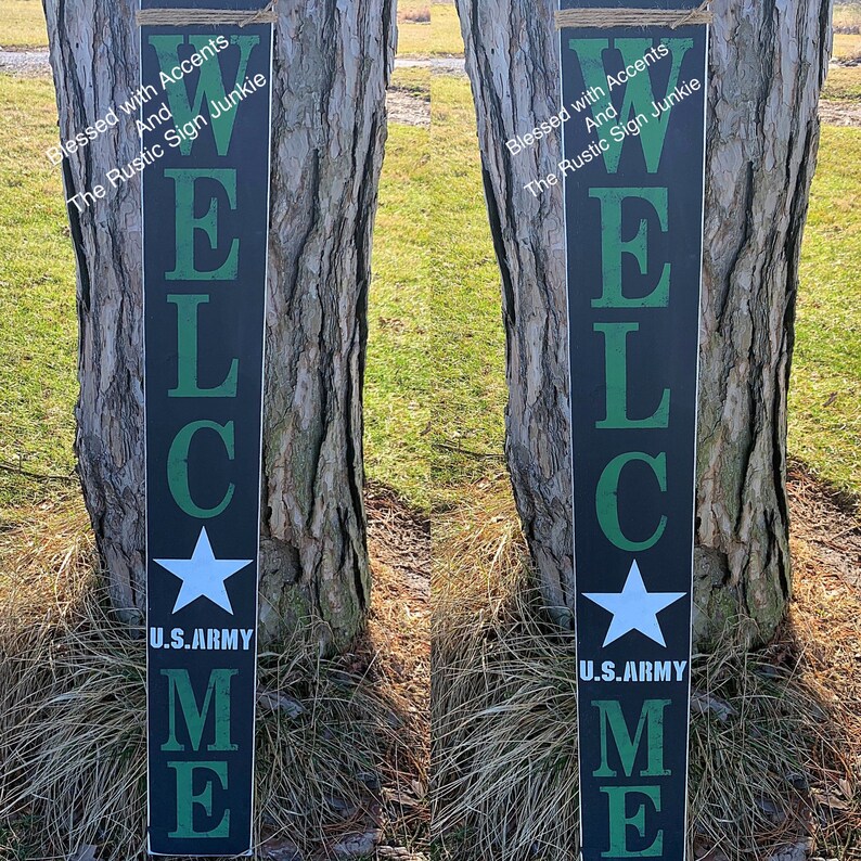 Large Welcome Porch Sign Army Sign Military Signfront Door - Etsy