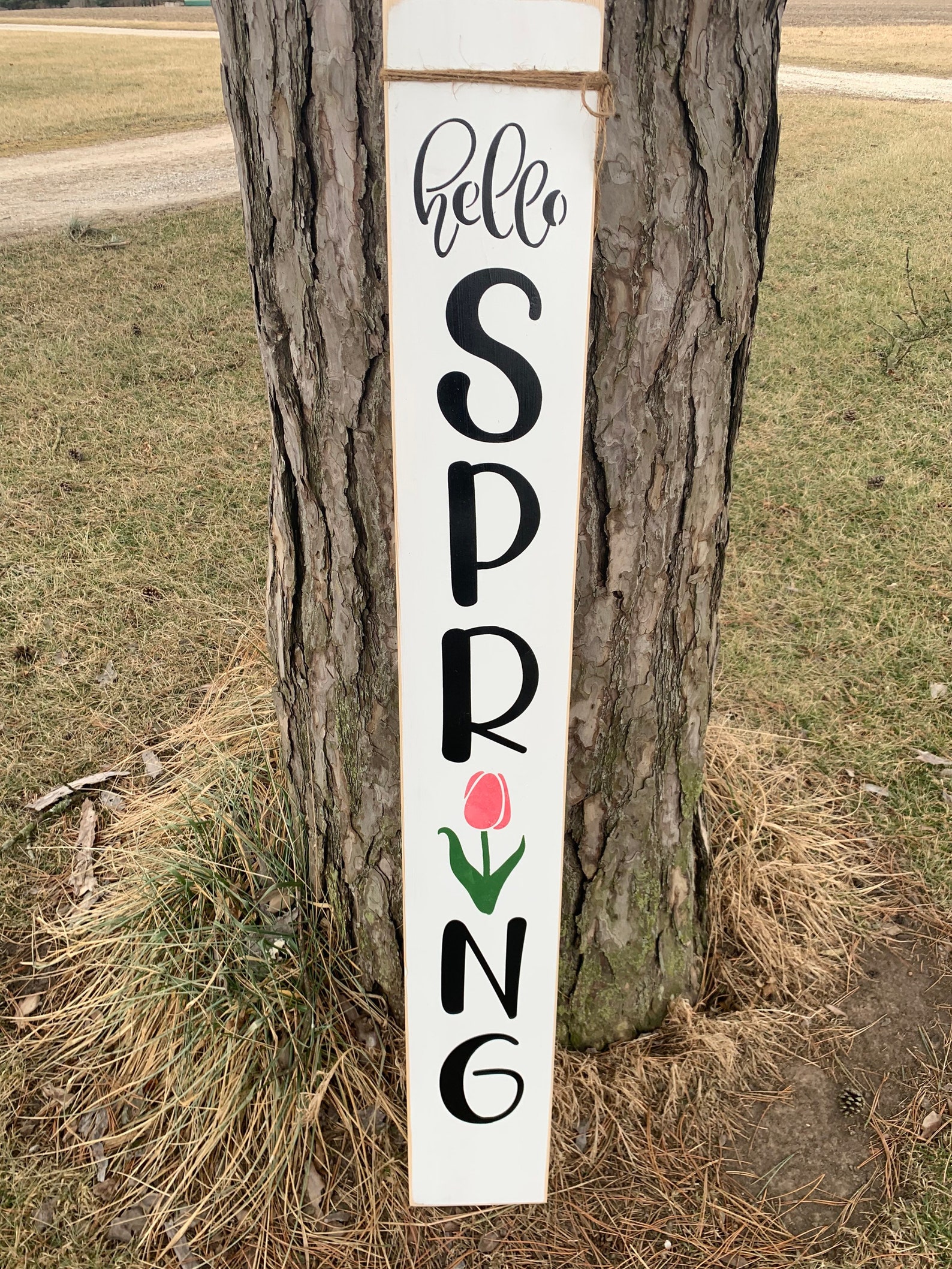 Large Welcome Porch Sign Hello Spring Spring Porch Decor - Etsy