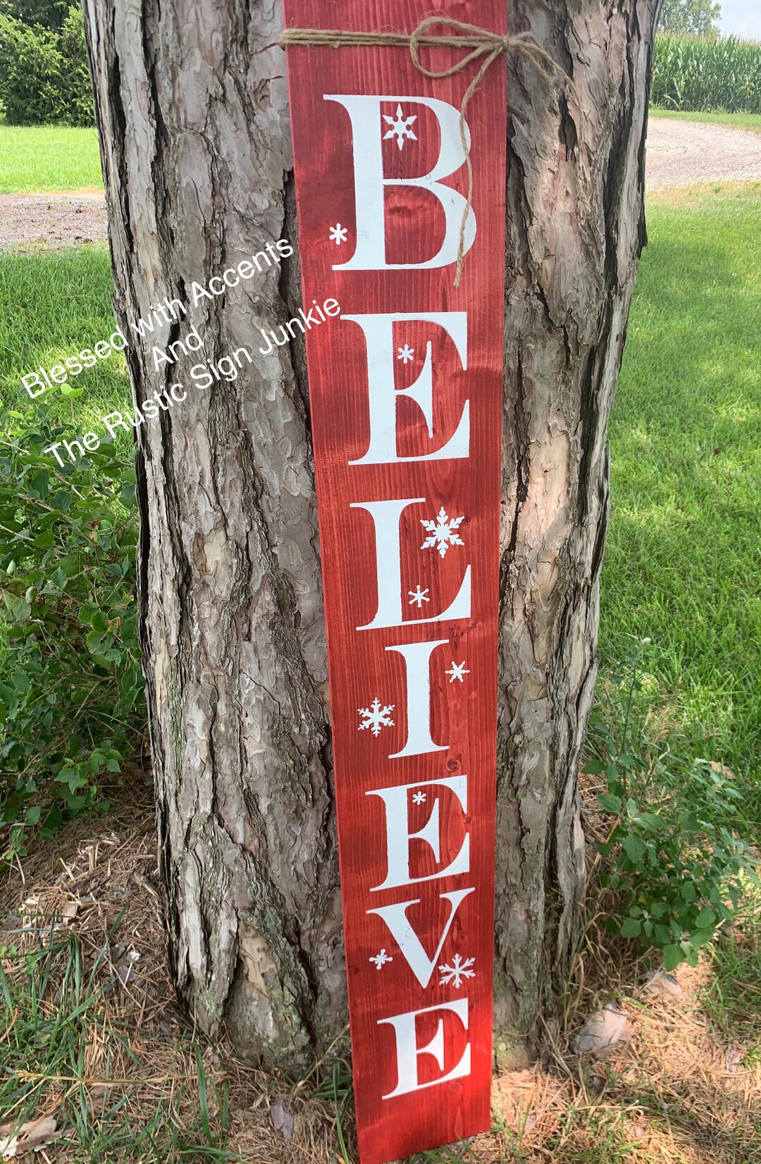 Believe Sign, Christmas Welcome Sign, Rustic Porch Welcome Sign, Porch ...