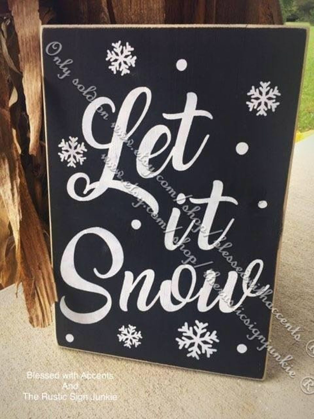 Let is Snow Sign, Let It Snow, Rustic Christmas Decor, Primitive ...