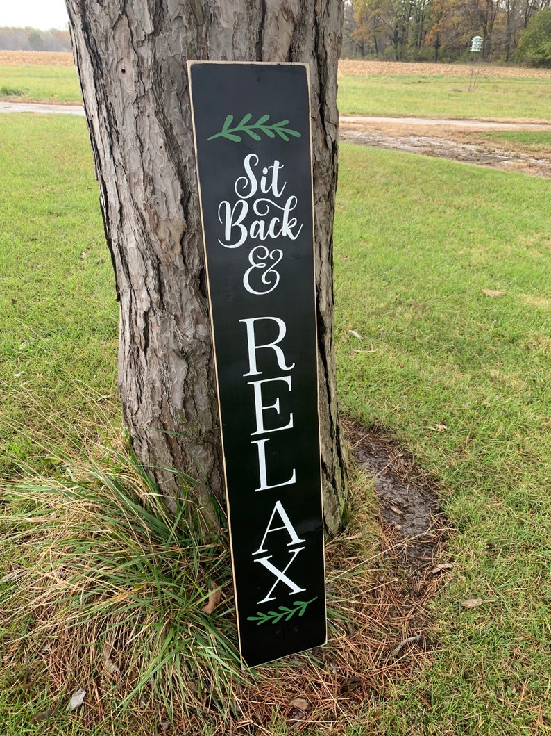 Large Welcome Porch Sign Sit Back and Relax Porch Signfront - Etsy