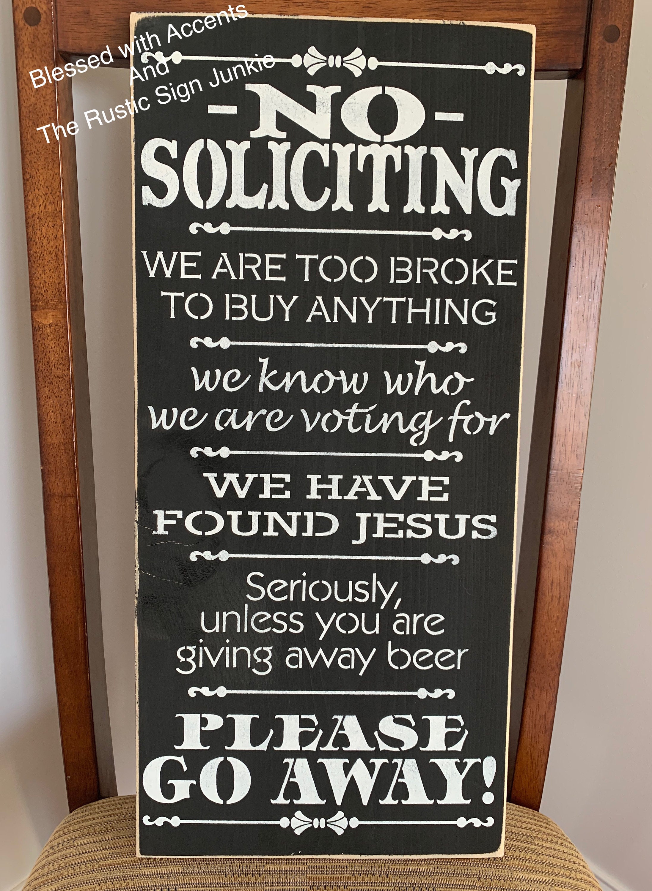 No Soliciting Sign No Soliciting Funny No Soliciting Signs - Etsy