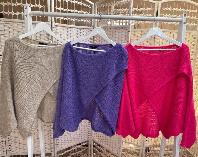 Italian Cross Over Jumper in a Choice of Three Colours - Etsy UK