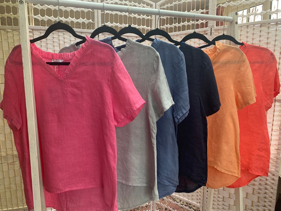 Ladies Linen Top Made in Italy - Etsy UK