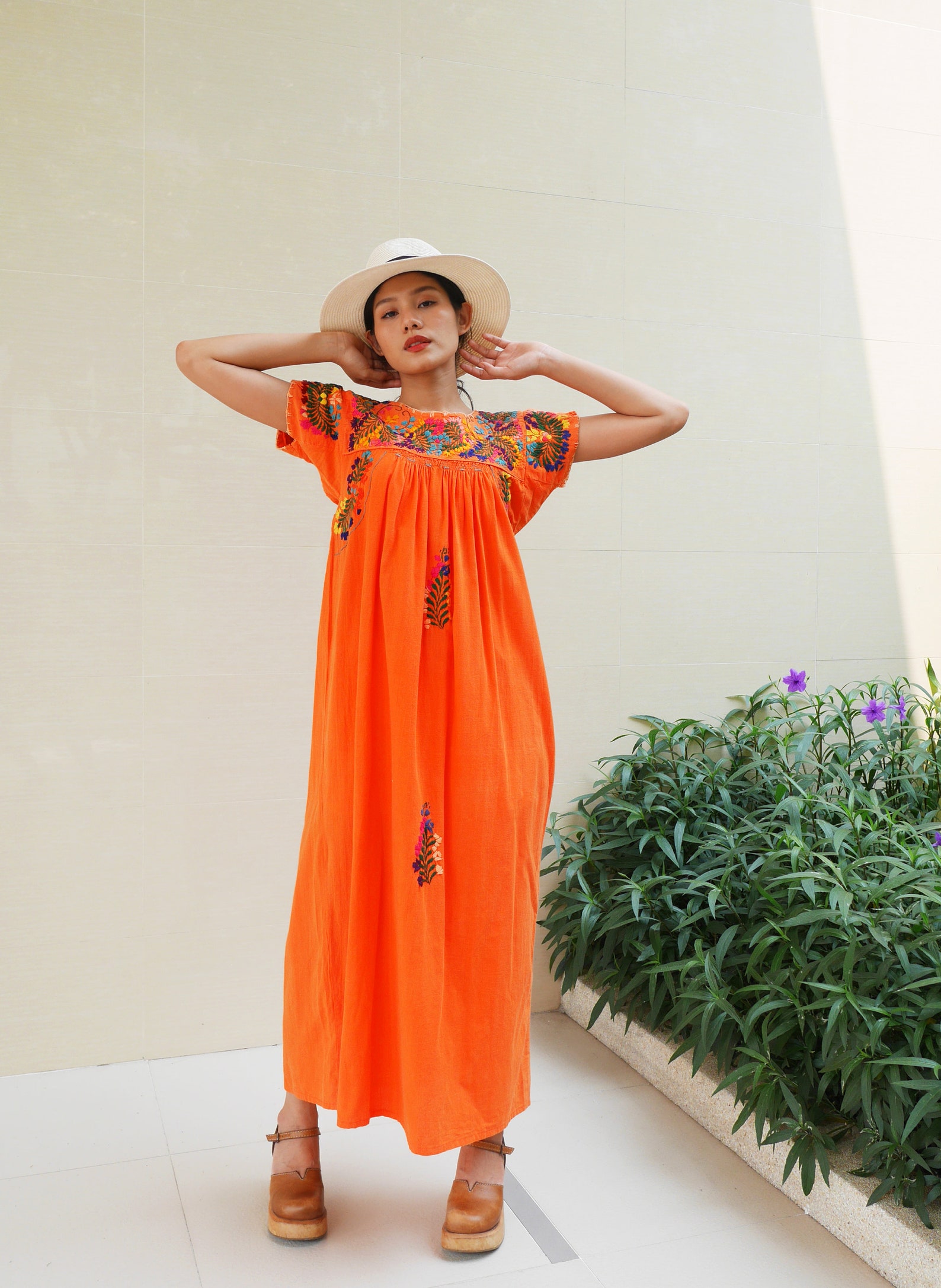 70s Vintage Oaxacan Maxi Dress Mexican Dress With Floral | Etsy