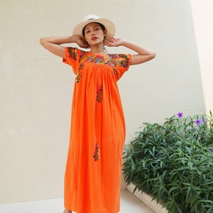 70s Vintage Oaxacan Maxi Dress Mexican Dress with floral | Etsy