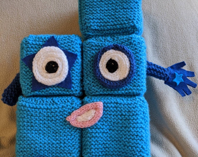 Numberblocks 5 Inspired Blue Toy Soft Cuddly Hand Knitted - Etsy