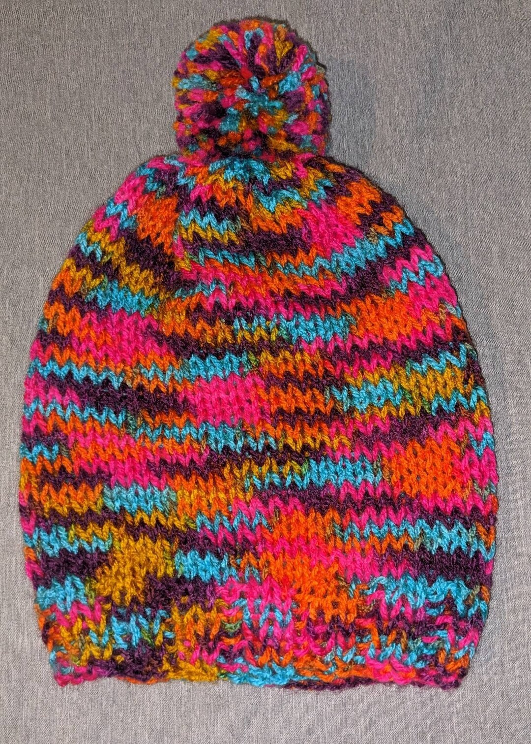 Multicoloured Children's Bobble Hat - Etsy