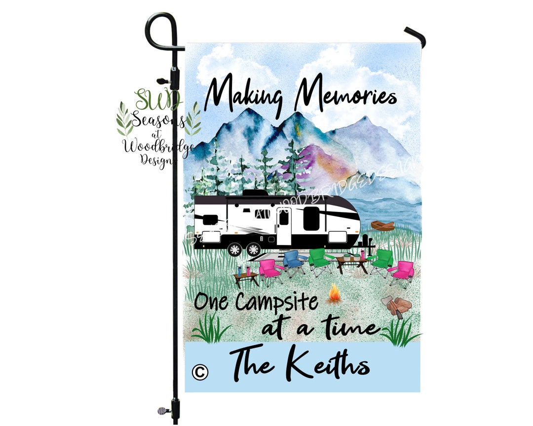 Camping Welcome Flag, Custom Personalized Camper Signs, Personalized ...