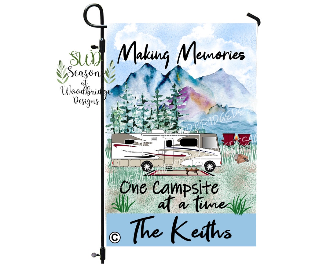 Camping Welcome Flag, Custom Personalized Camping Flags, RV Camper ...