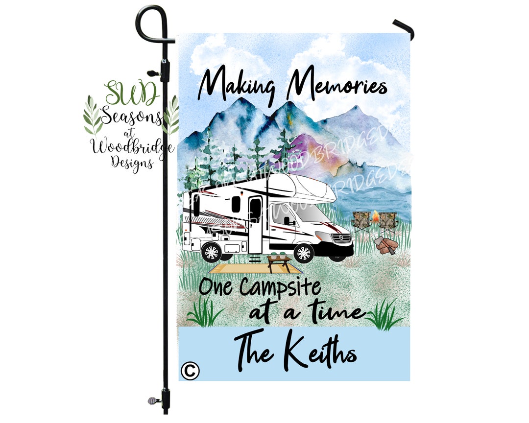 Camping Welcome Flag, Custom Personalized Camper Signs, Personalized ...