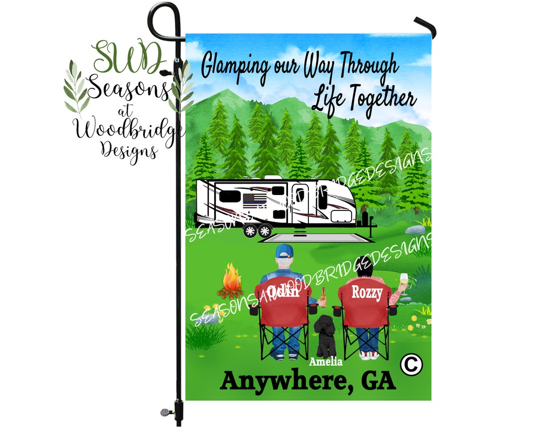 Personalized Camping Flag: RV Camper Decor, Glamping Gift - Etsy