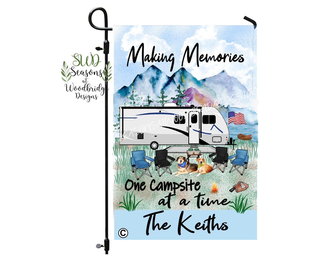 Camping Welcome Flag, Custom Personalized Camper Signs, Personalized ...