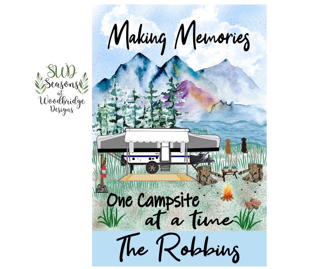 Camping Welcome Flag, Custom Personalized Camper Signs, Personalized ...