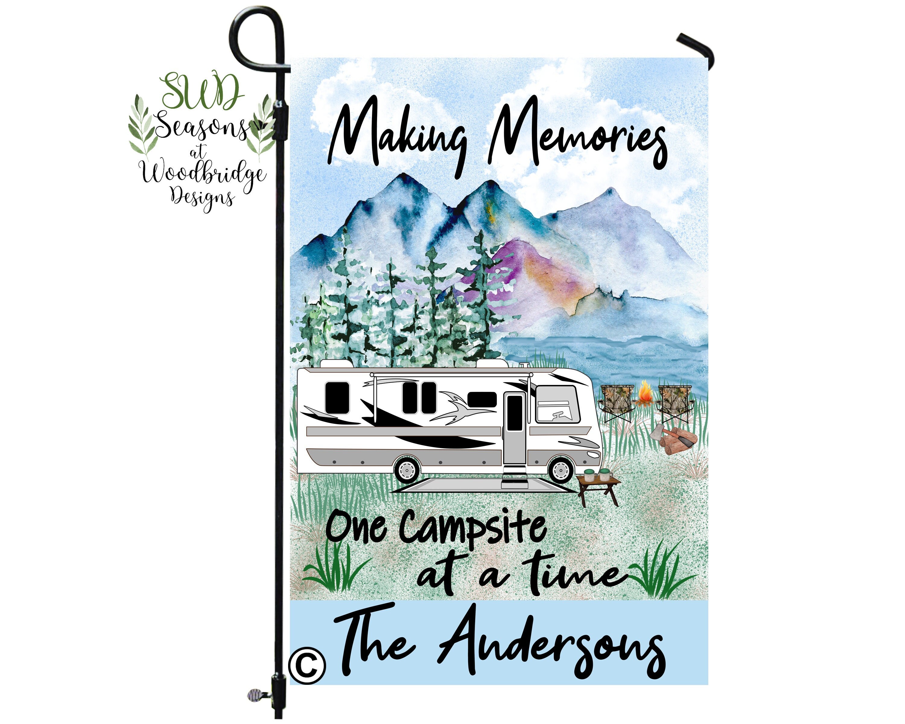 Camping Welcome Flag Custom Personalized Camper Signs | Etsy