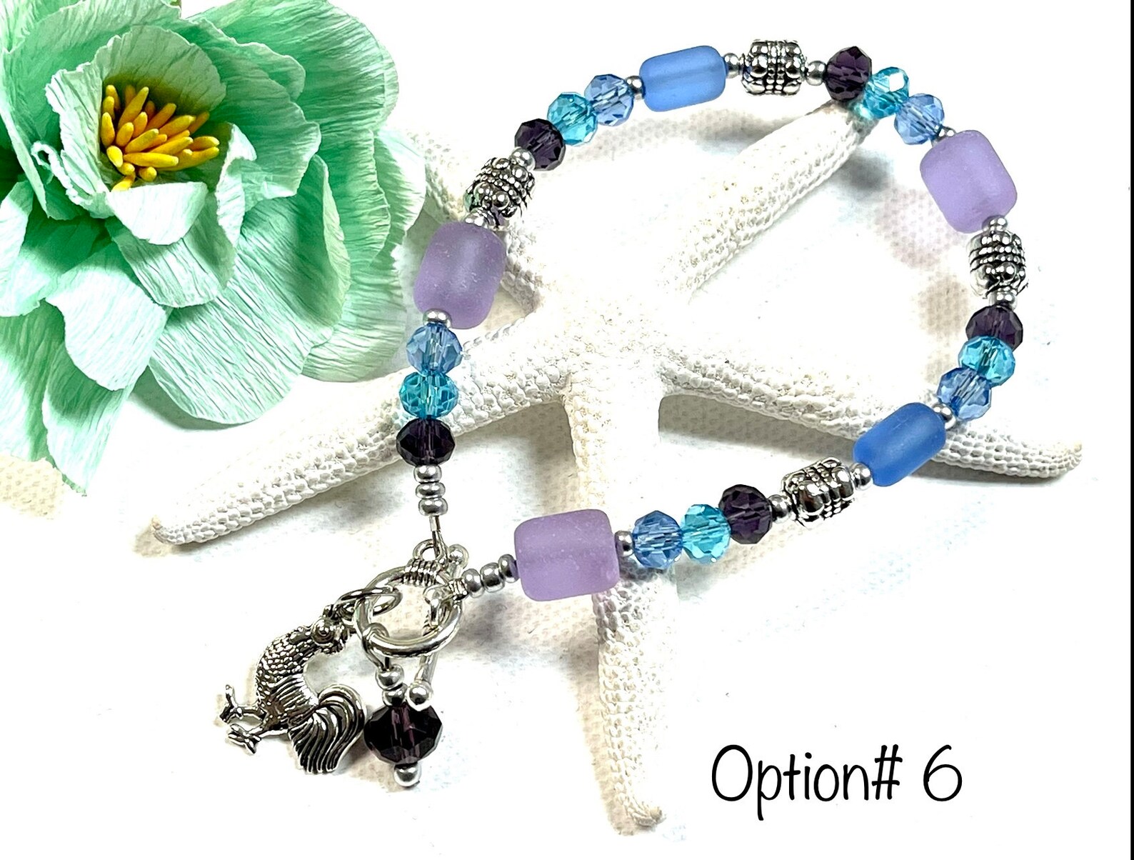 Sea Glass Rooster Bracelet, Key West Rooster Bracelet , Rooster Jewelry ...
