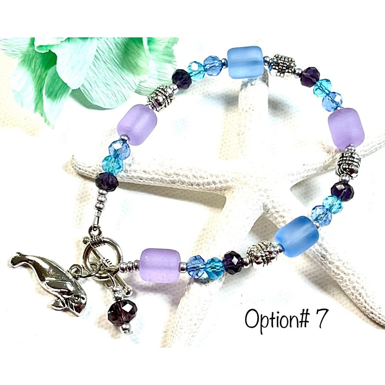 Sea Glass Manatee Bracelet, Manatee Bracelet, Manatee Jewelry, Nautical ...