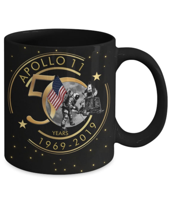 Apollo 11 50th Anniversary Moon Landing Coffee Mug Gift Black | Etsy