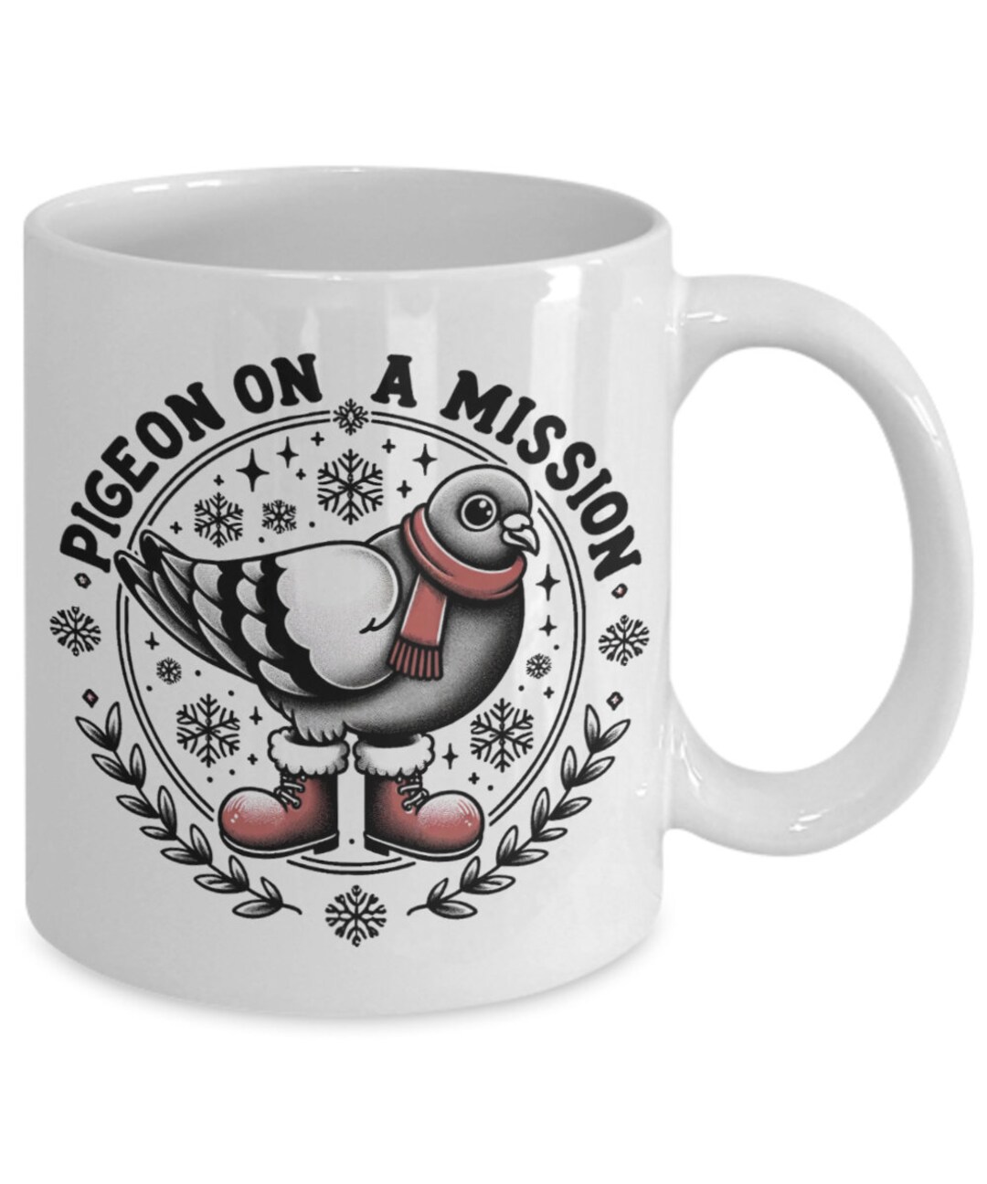 Pigeon on a Mission Whimsical Festive Coffee Mug Perfect Sip for Bird ...