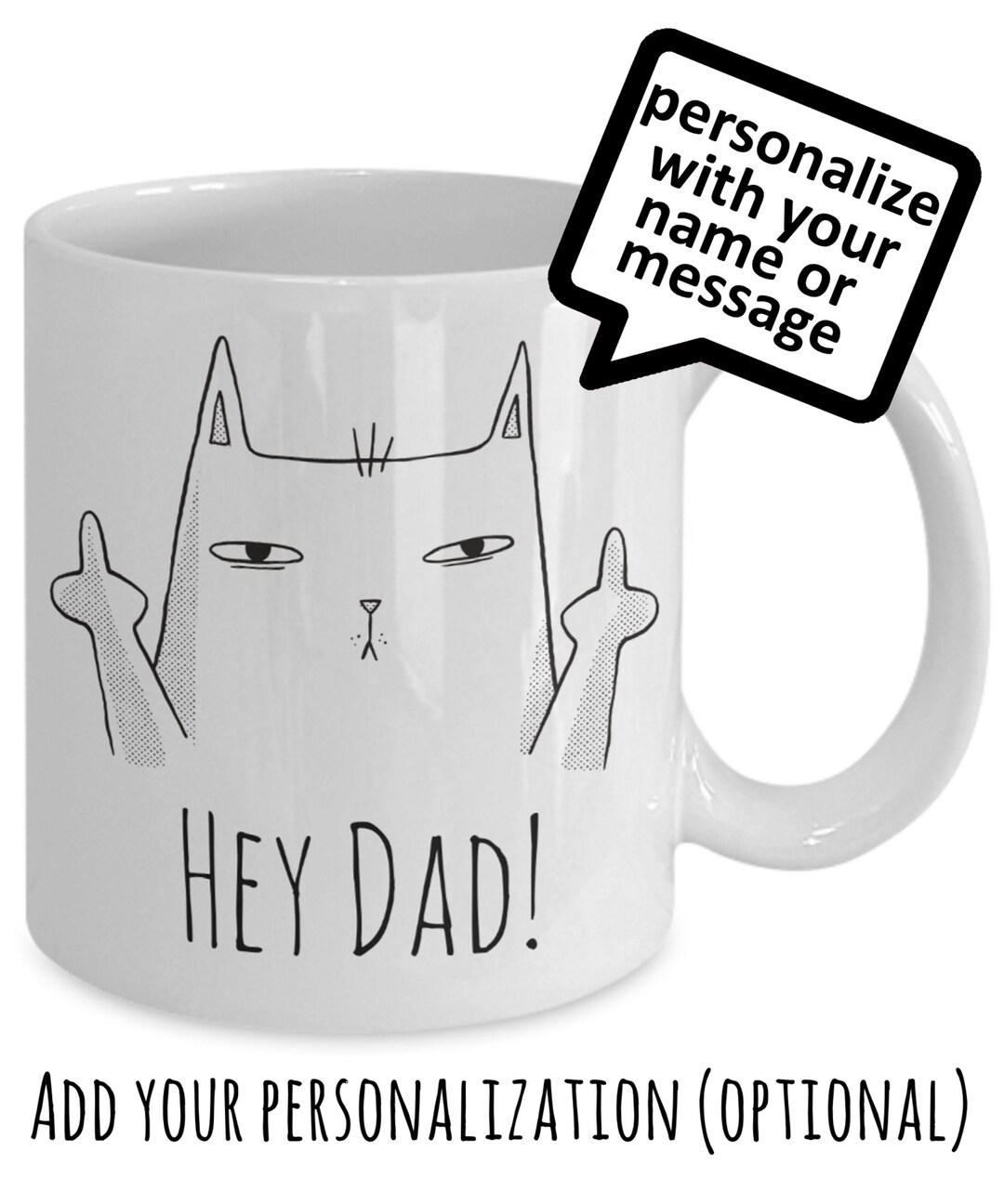 Cat Mug Flipping the Bird Cussing Coffee Mug - Etsy