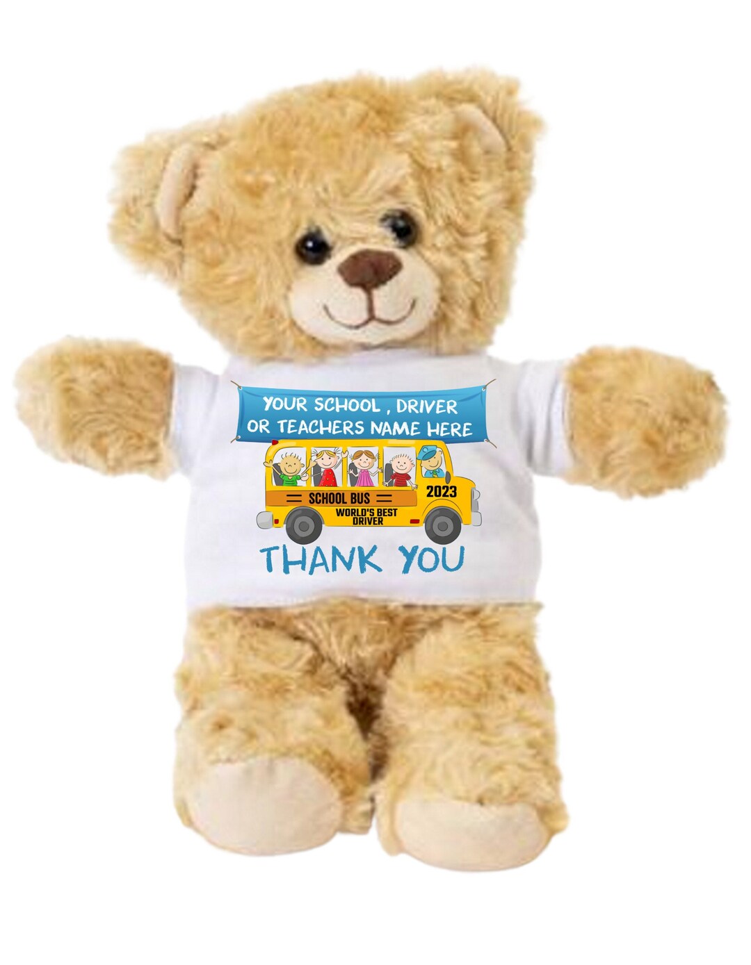 School Bus Driver Gift Customized Plush Teddy Bear With Personalized T ...