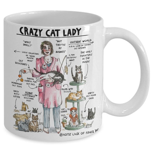Crazy Cat Lady Mug / Cat Lover Gift / Cat Lady Coffee Mug / - Etsy