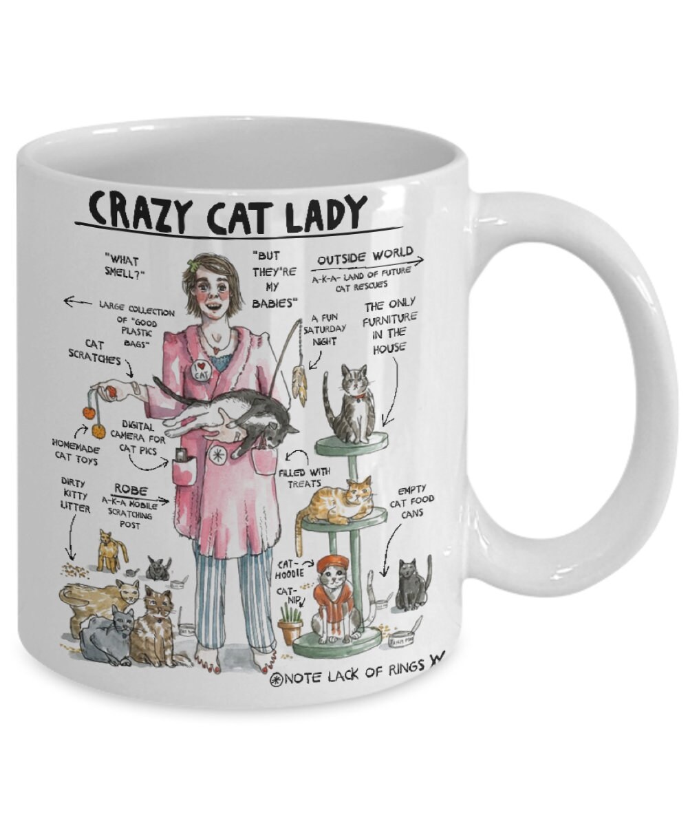 Crazy Cat Lady Facts Coffee Mug Funny Gift Cat Lovers Mug | Etsy