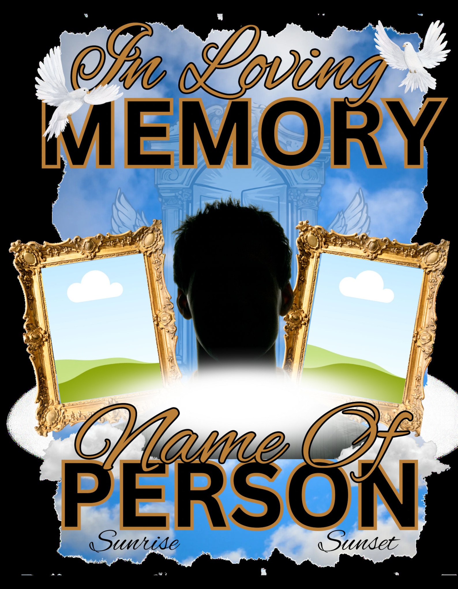 Memorial Design Template, Customize, Canva Pro, Easy Use, Sublimation ...