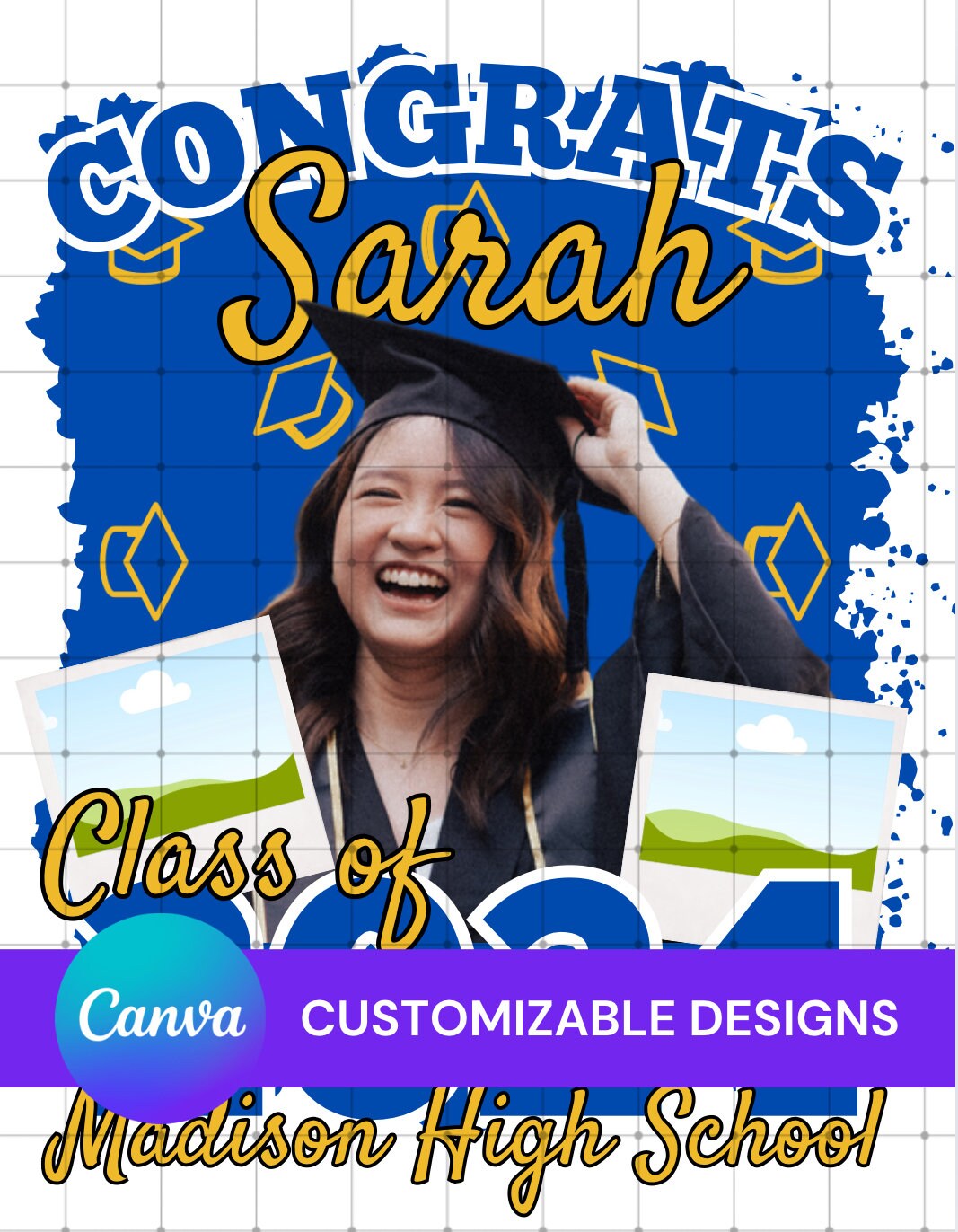 Graduation Shirt Design Template Bundle, Customizable, Canva Pro, Easy ...
