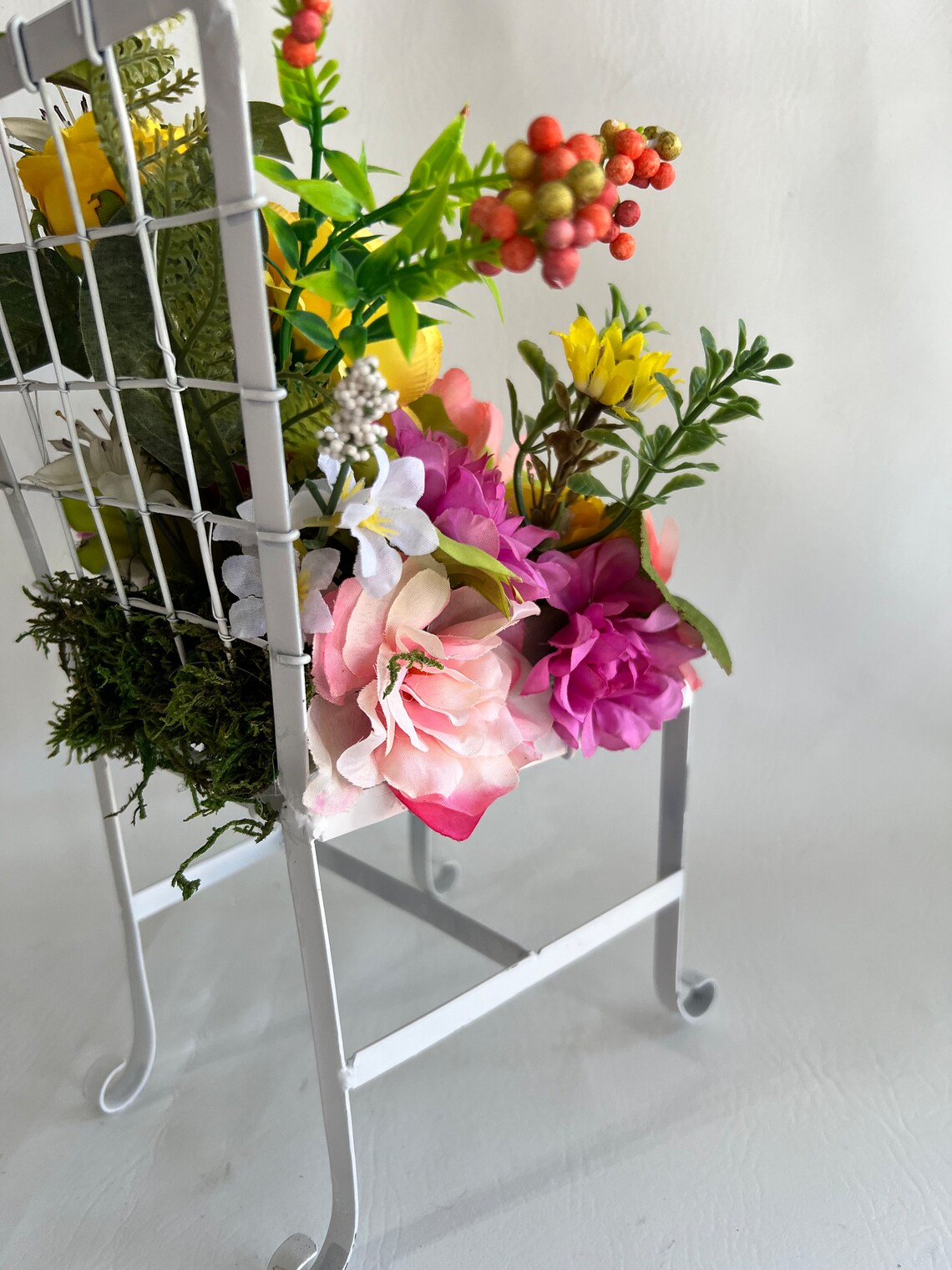 Miniature Chair Floral Centerpiece, Spring Decor - Etsy