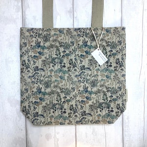 Long Handled Tote Bag Floral Blue or Red - Etsy