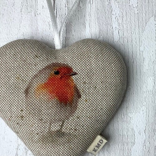 Hanging Heart Red Robin Decorations Nature Gifts | Etsy UK