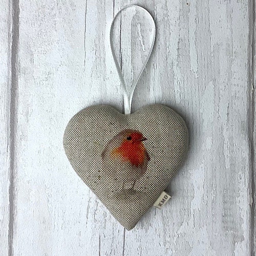 Hanging Heart Red Robin Decorations Nature Gifts | Etsy UK