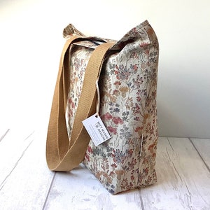 Long Handled Tote Bag Floral Blue or Red - Etsy