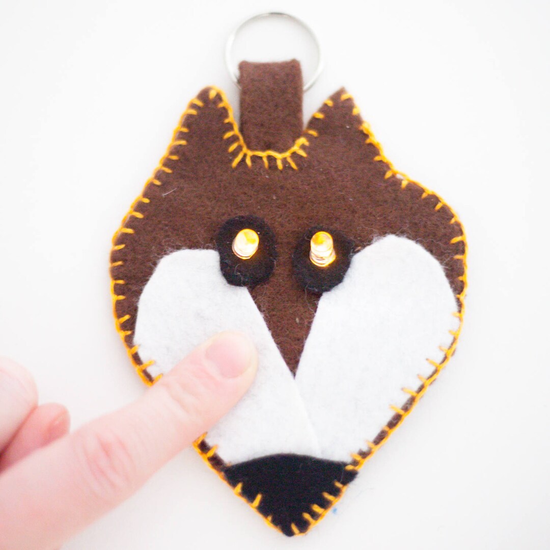 Felt Fox LED key ring make your own with full instructions - Etsy Italia