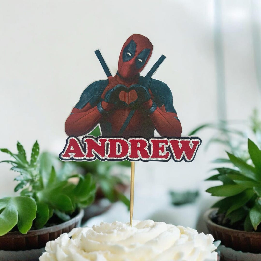 Marvel Cake Topper Birthday Party Decoration Cake Decoration Deadpool ...