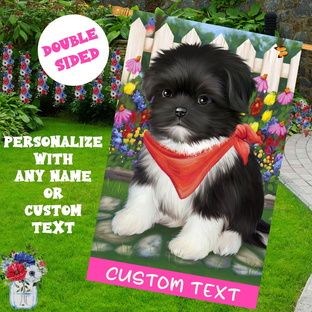 Shih Tzu House Flag Double Sided Home & Garden Decor, Custom Dog Flag ...