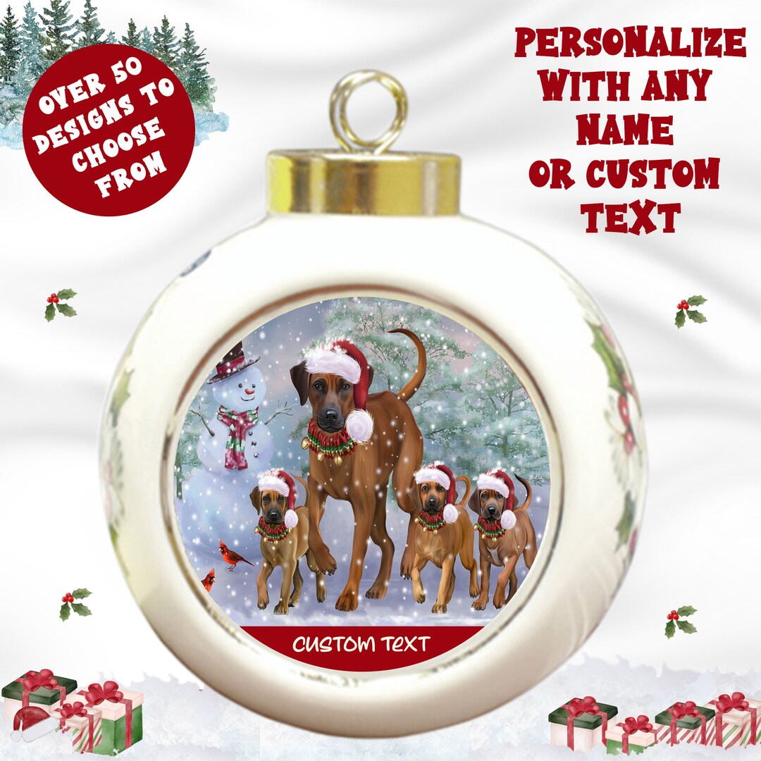 Rhodesian Ridgeback Dog Round Ball Ornament Custom Personalized Cute ...