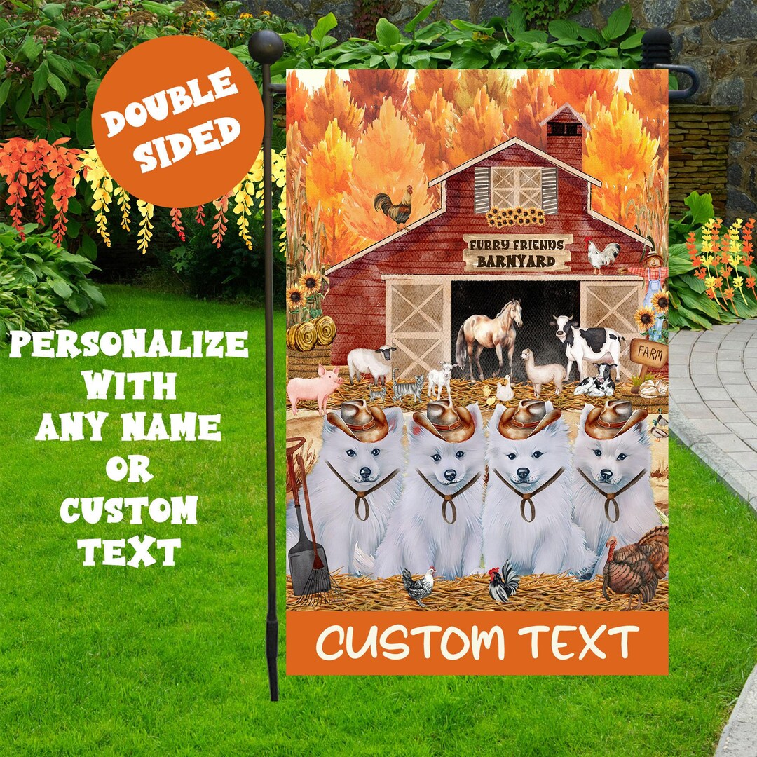 American Eskimo Adorable Dogs Easter Flag Personalized Fall Y'all ...
