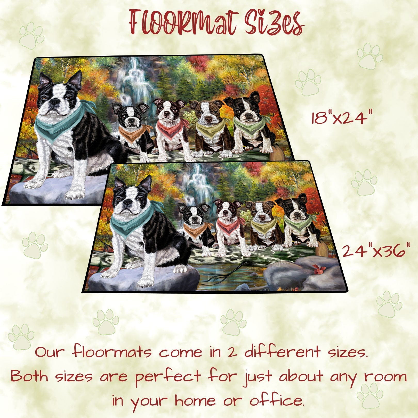 Boston Terrier Dog Floor Mat Anti-slip Door Mat Indoor Outdoor | Etsy