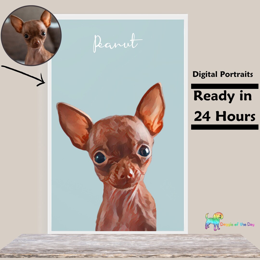 Custom Pet Portraits Personalized Dog Print Portraits Pet Drawing ...