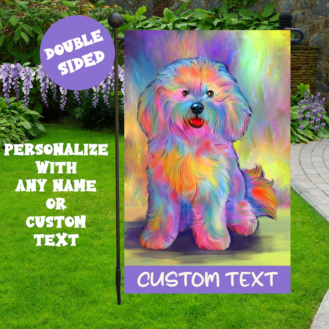 Bichon Frise Dog Garden Flags Double Sided Yard Spring Decorative ...