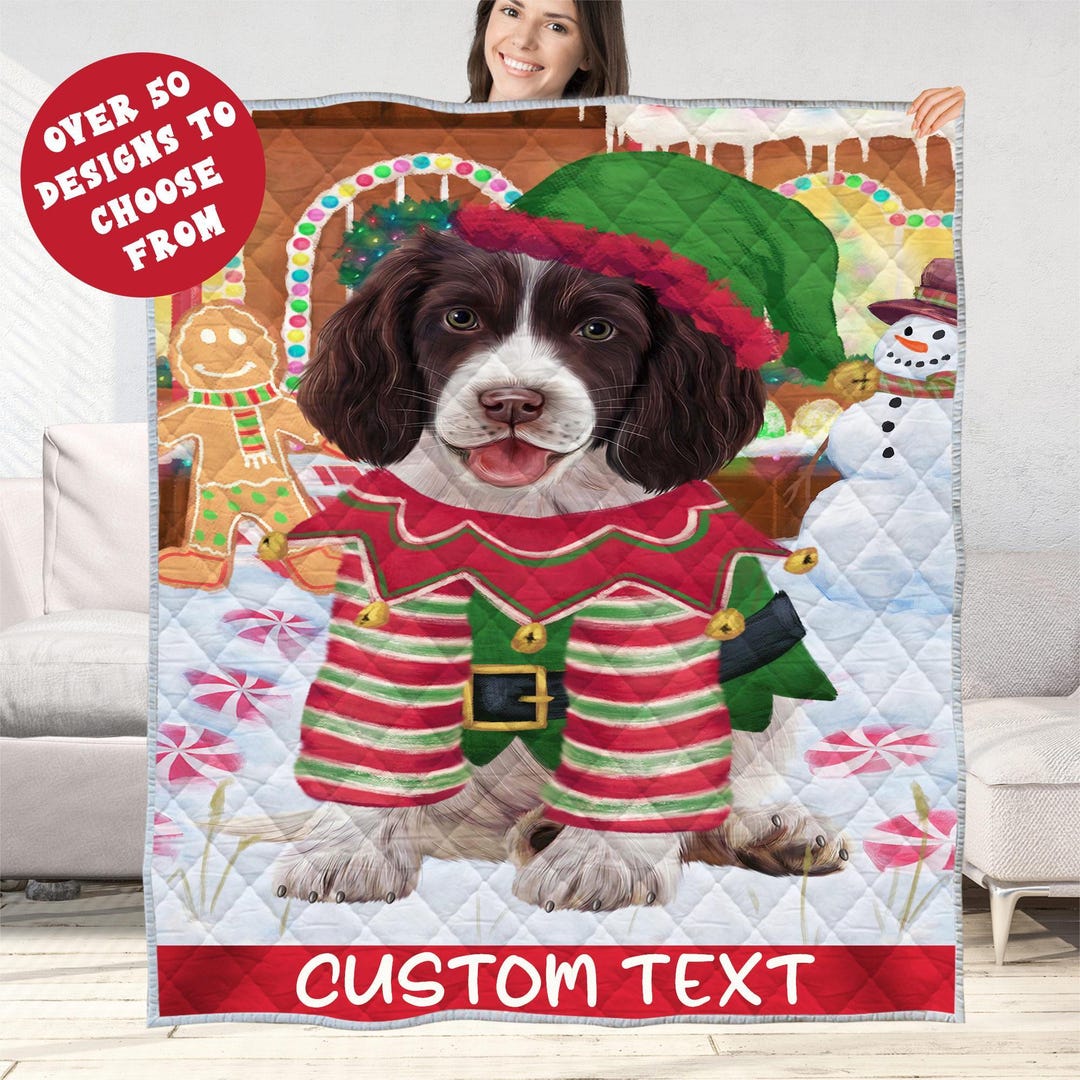 Springer Spaniel Dog Quilt Bed Coverlet Bedspread Soft Lightweight ...
